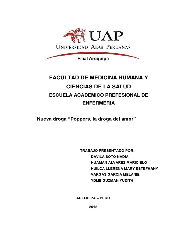 Historia, composición química y efectos de los poppers, una droga usada ...