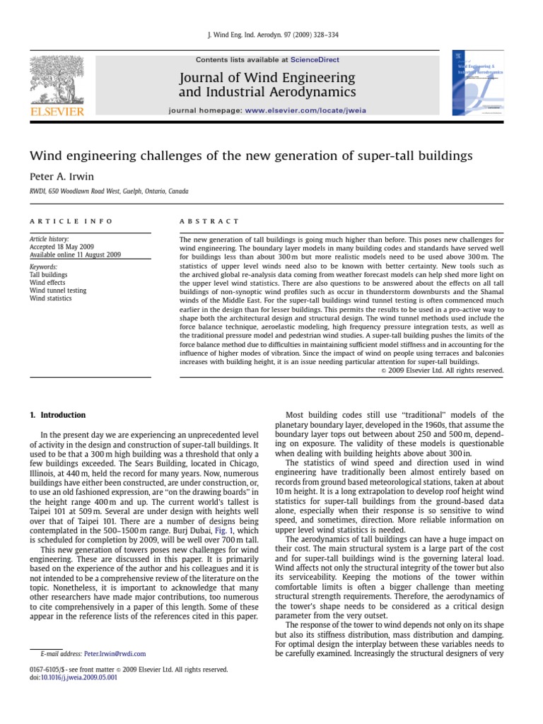 Wind Engineering for Super-Tall Buildings | PDF | Wind Tunnel | Wound