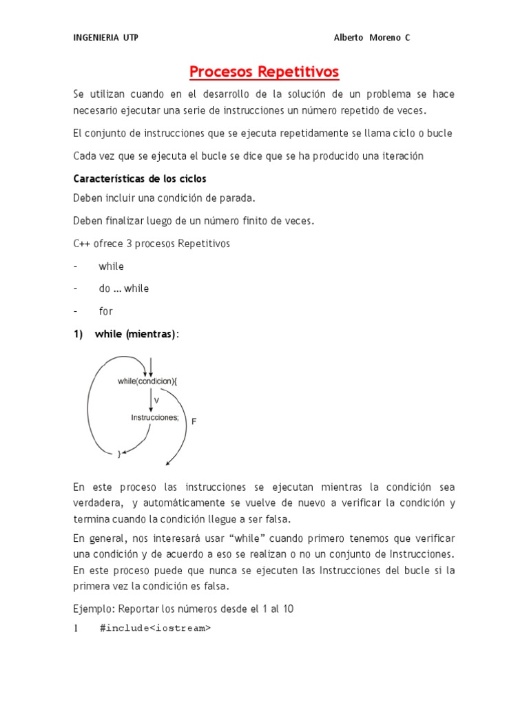 Procesos Repetitivos | PDF | C ++ | Conceptos matemáticos