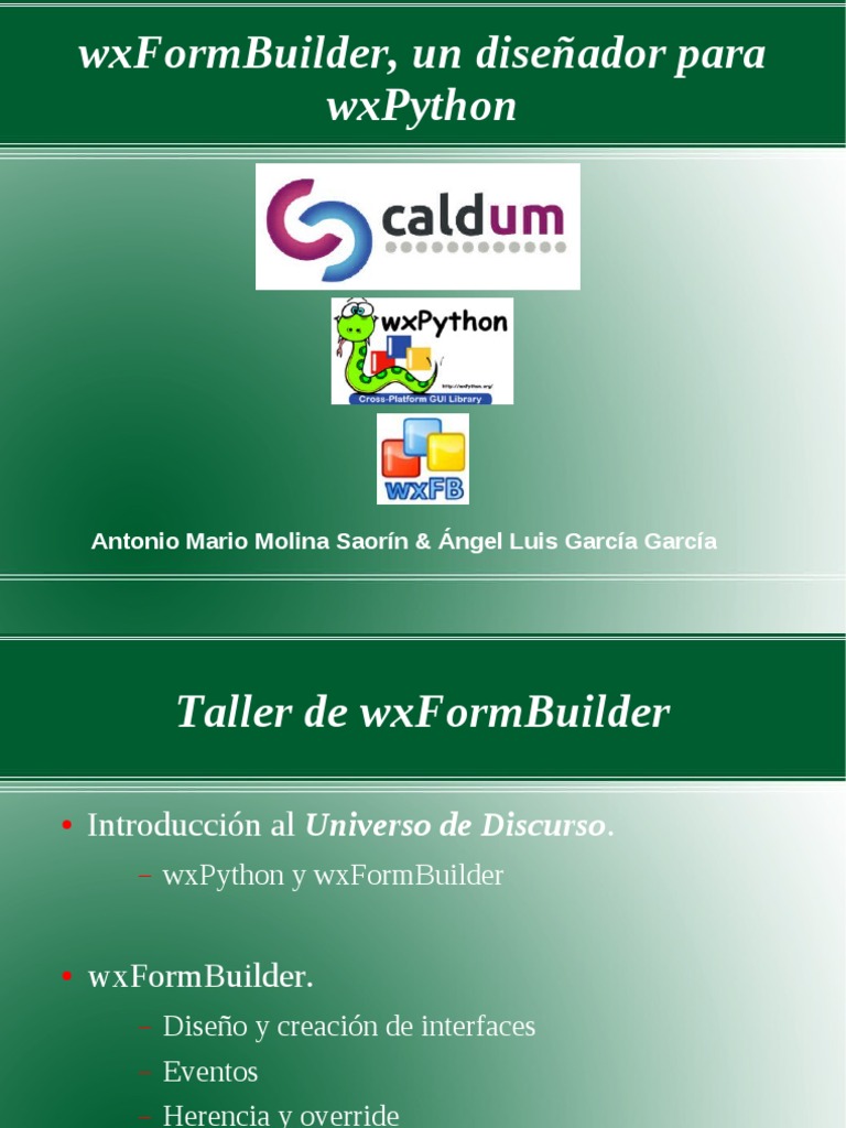 Taller wxFormBuilder PDF | PDF | Contenido libre | Herramientas de ...