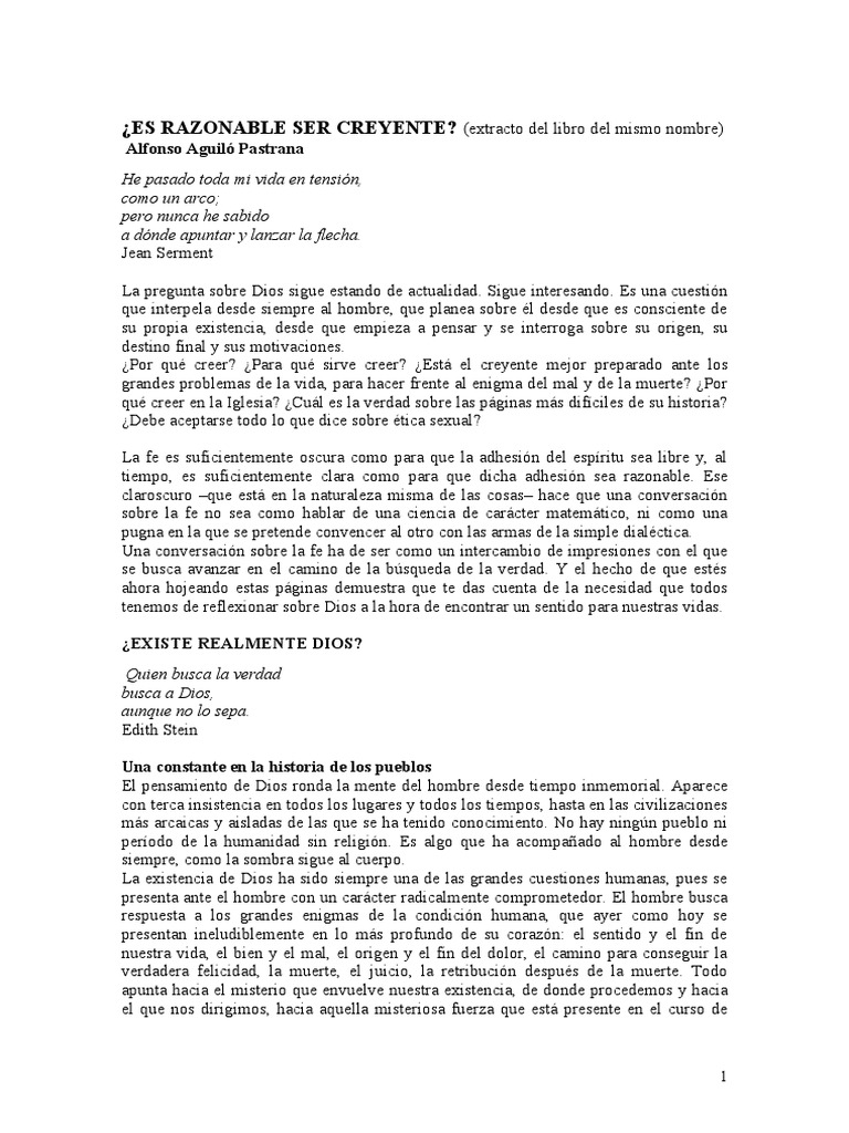 Es Razonable Ser Creyente 1 | PDF | Agnosticismo | Science