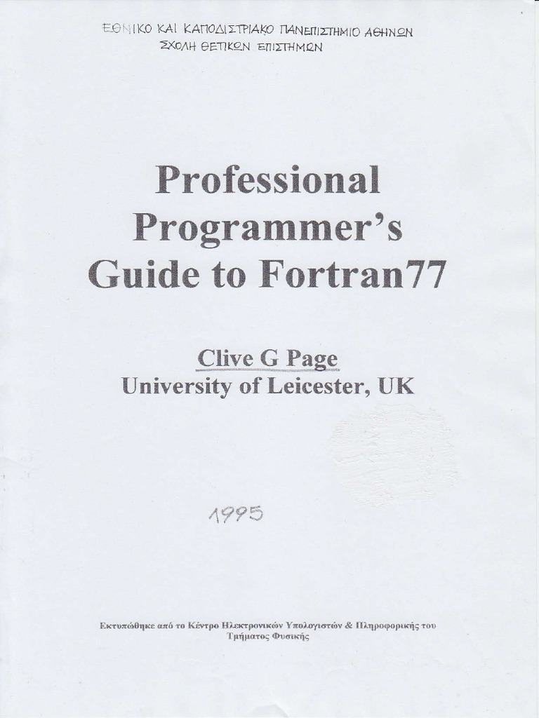 Professional Programmer's Guide Fortran 77 | PDF | Computing | Areas Of ...