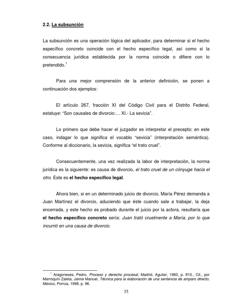 Definición y Ejemplos de Subsunción Legal | PDF