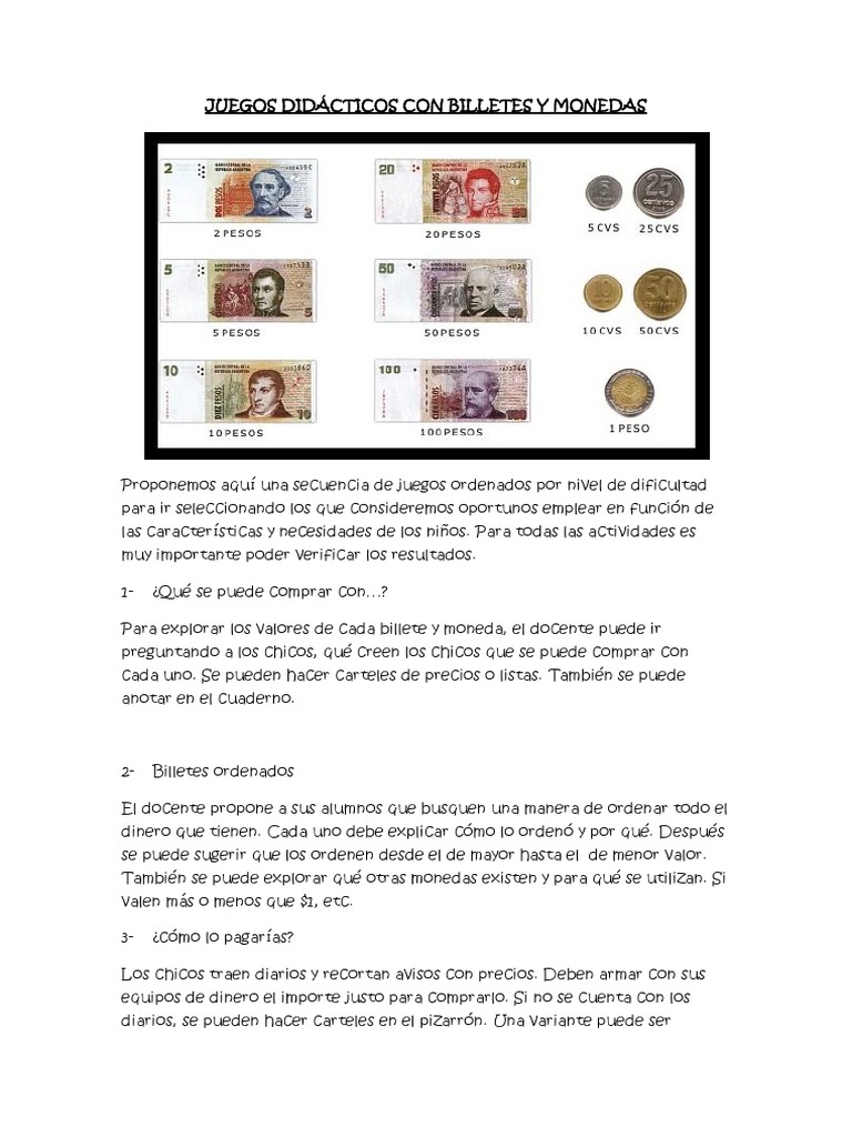 JUEGOS DIDÁCTICOS CON BILLETES Y MONEDAS | Billete de banco | Euro