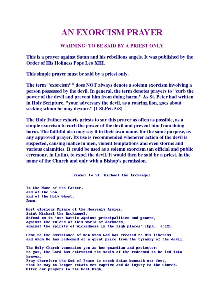 An Exorcism Prayer | PDF | Devil | Mary, Mother Of Jesus
