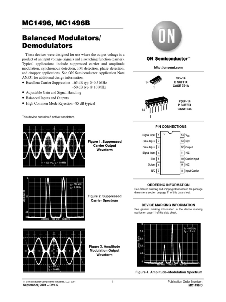 MC 1496 | PDF | Amplifier | Detector (Radio)