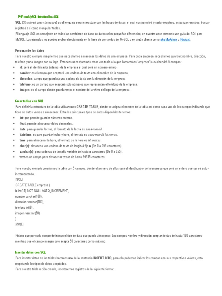 PHP Con Mysql | PDF | SQL | Php