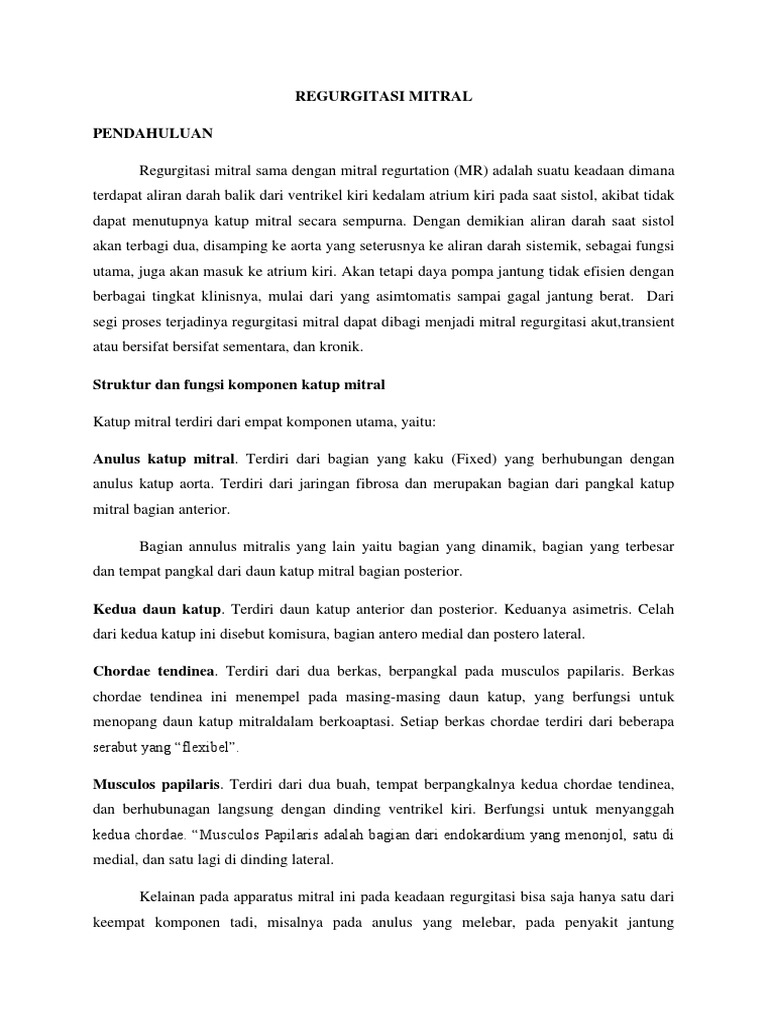 Regurgitasi Mitral | PDF