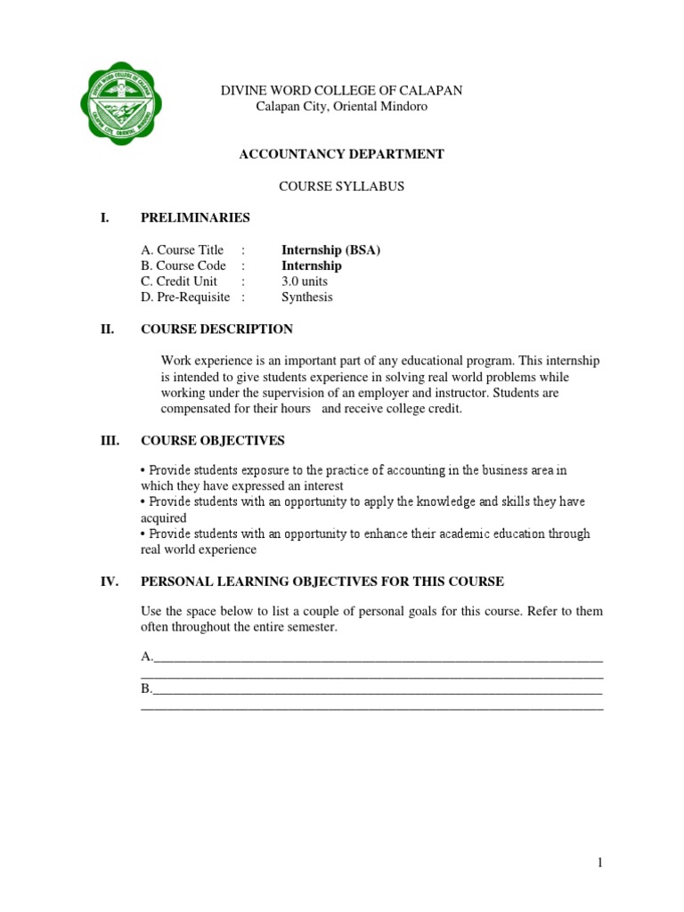 Syllabus Internship | PDF | Internship | Job Hunting