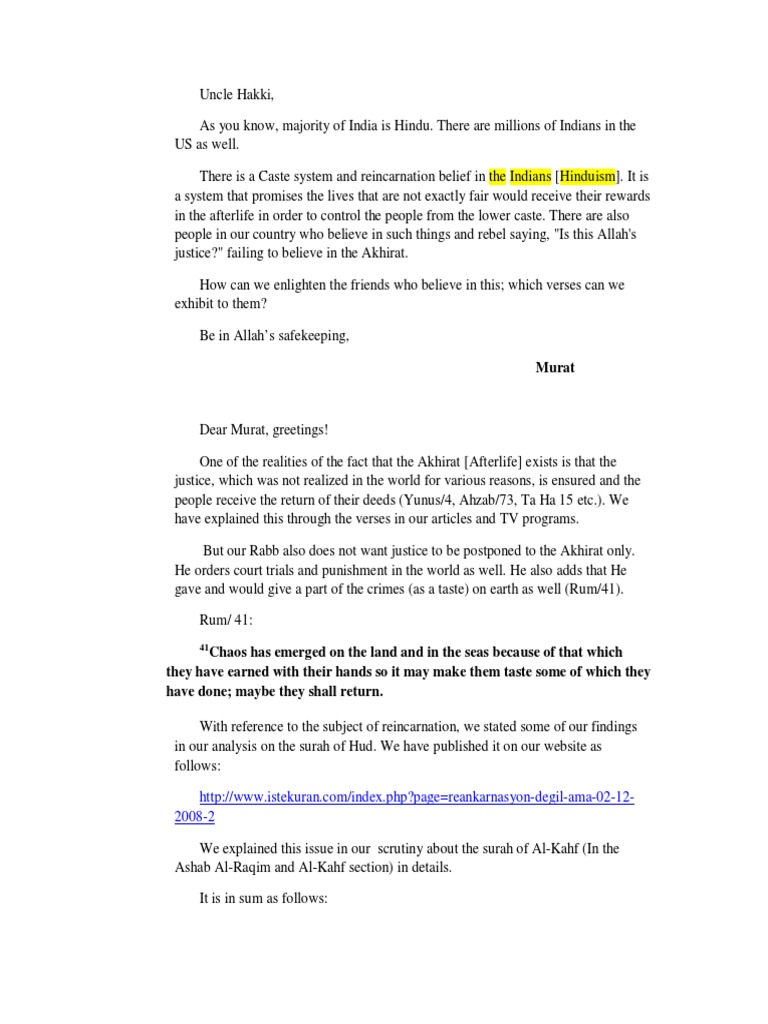 Reincarnation In Islam Pdf Reincarnation Afterlife