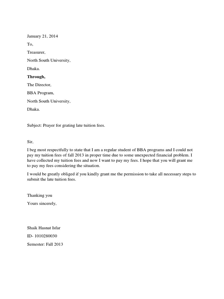 Late Tuition Fee Request | PDF