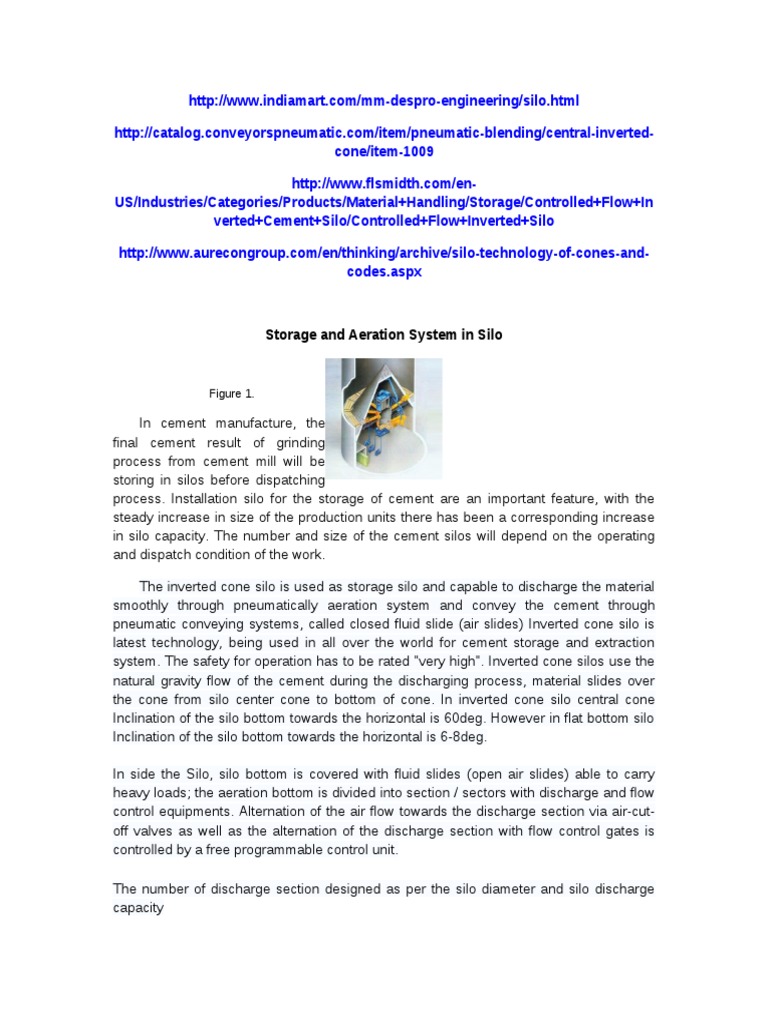 Inverted Cone Silo Aeration Systems | PDF | Cement | Chemical Engineering