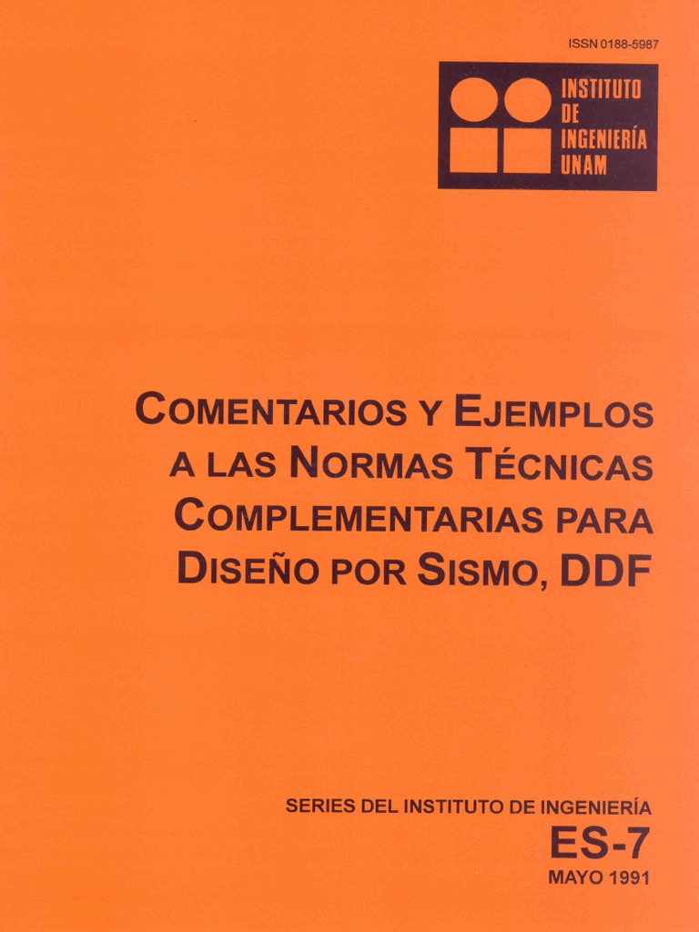 comentarios y ejemplos de las normas tecnicas complementarias para diseño por sismo DDF ES-7 | PDF