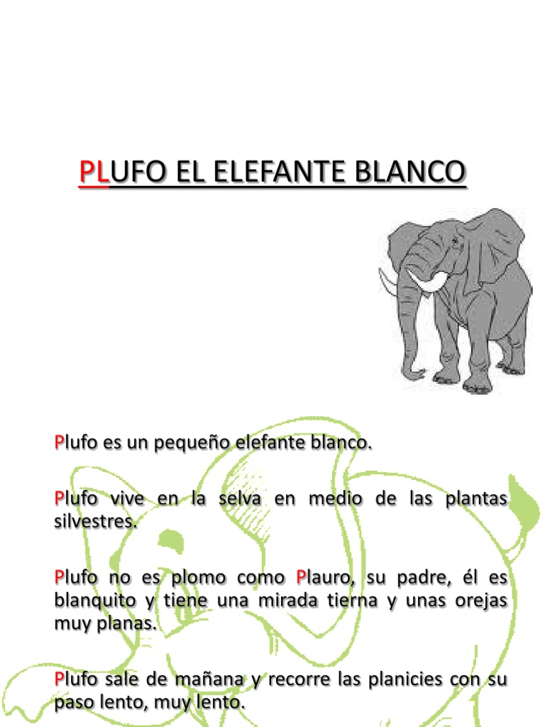 Plufo El Elefante Blanco PL | PDF | Artes del Lenguaje y Comunicación ...