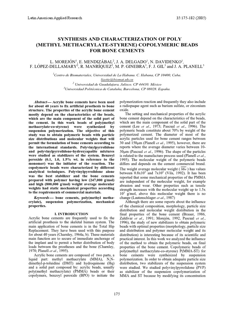 Synthesis and Characterization of Poly (Methyl Methacrylate-Styrene ...