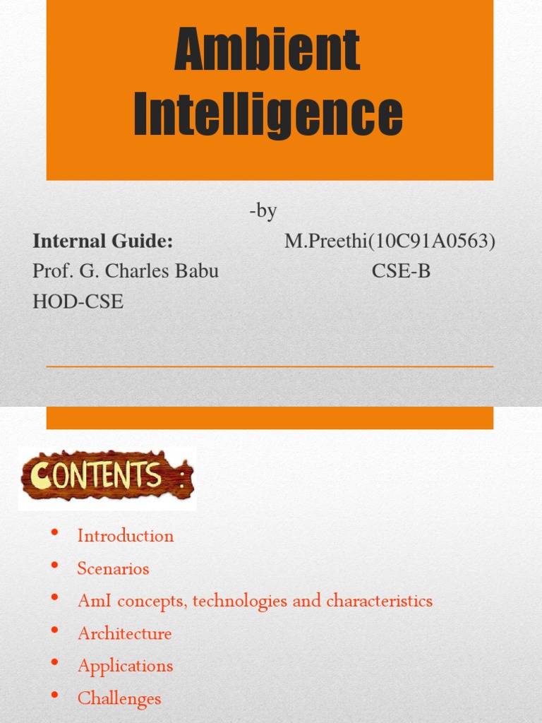 Ambient Intelligence | PDF | Intelligence | Computing