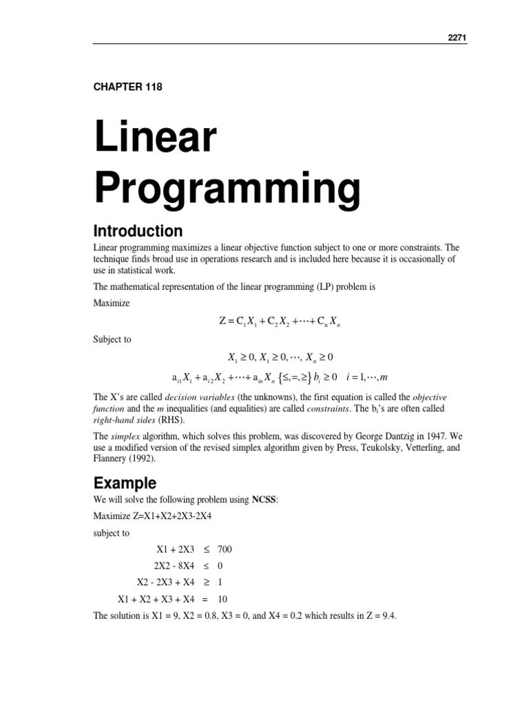 LinProg PDF | PDF | Linear Programming | Applied Mathematics