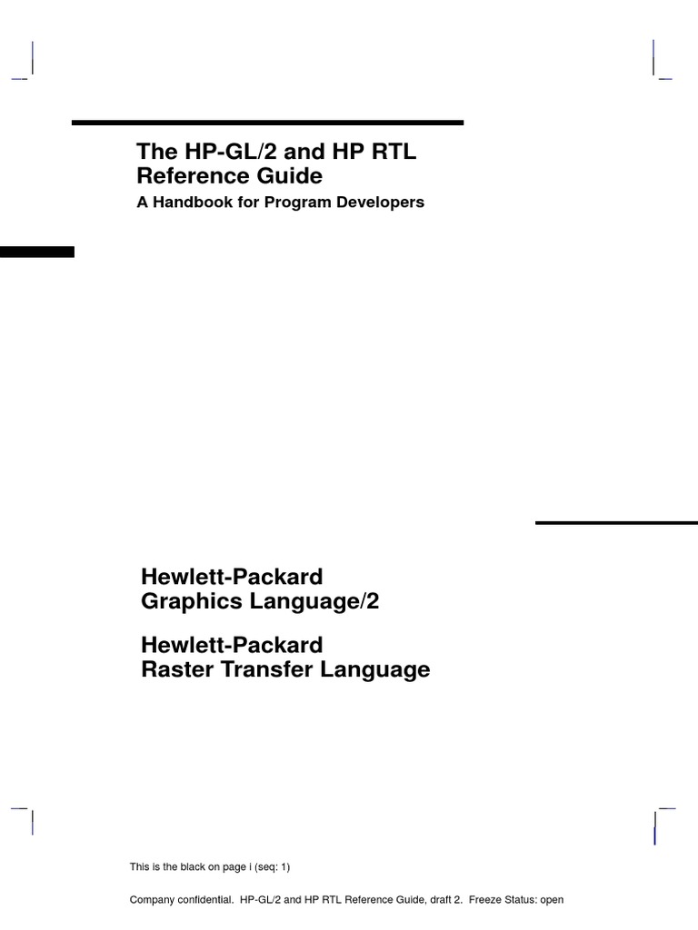 HPGL2-RTL ReferenceGuide 5961-3526 540pages Sep96 | PDF | Hewlett ...