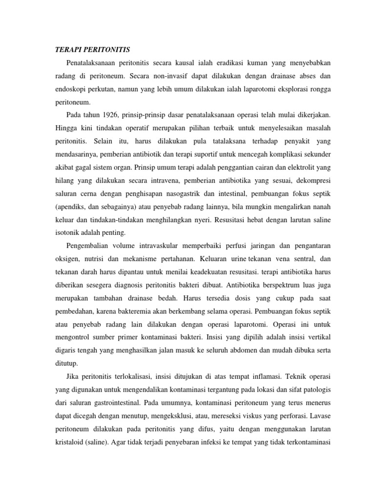 Penatalaksanaan Terapi Peritonitis | PDF | Pengembangan Diri | Sains ...