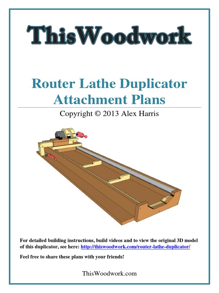 Router Lathe Duplicator Attachment Plans | PDF | Science | Science And ...