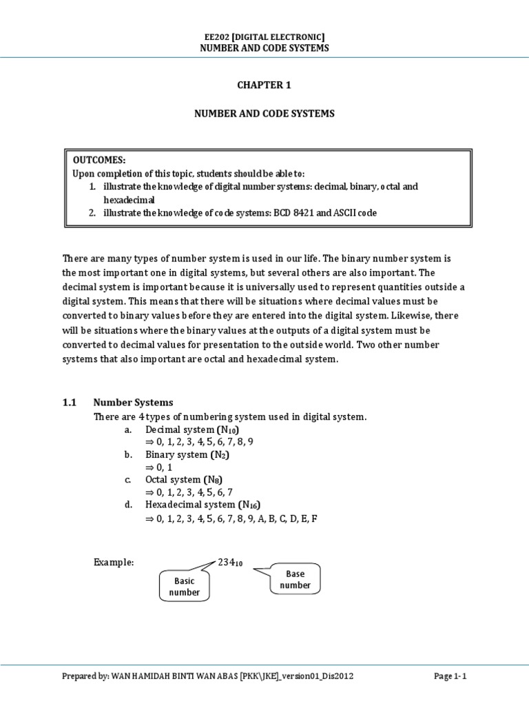 Chapter 1 Number and Code Systems | PDF | Binary Coded Decimal | Notation
