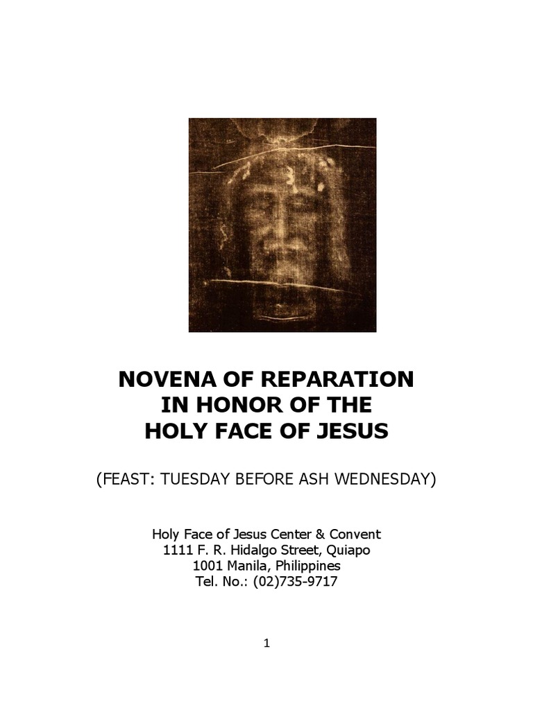 Fourth Day: Novena of Reparation in Honor of The Holy Face of Jesus ...
