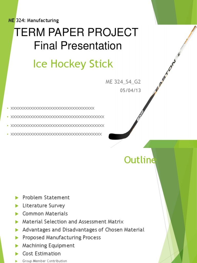Ice Hockey Stick Manufacturing Analysis | PDF | Composite Material ...