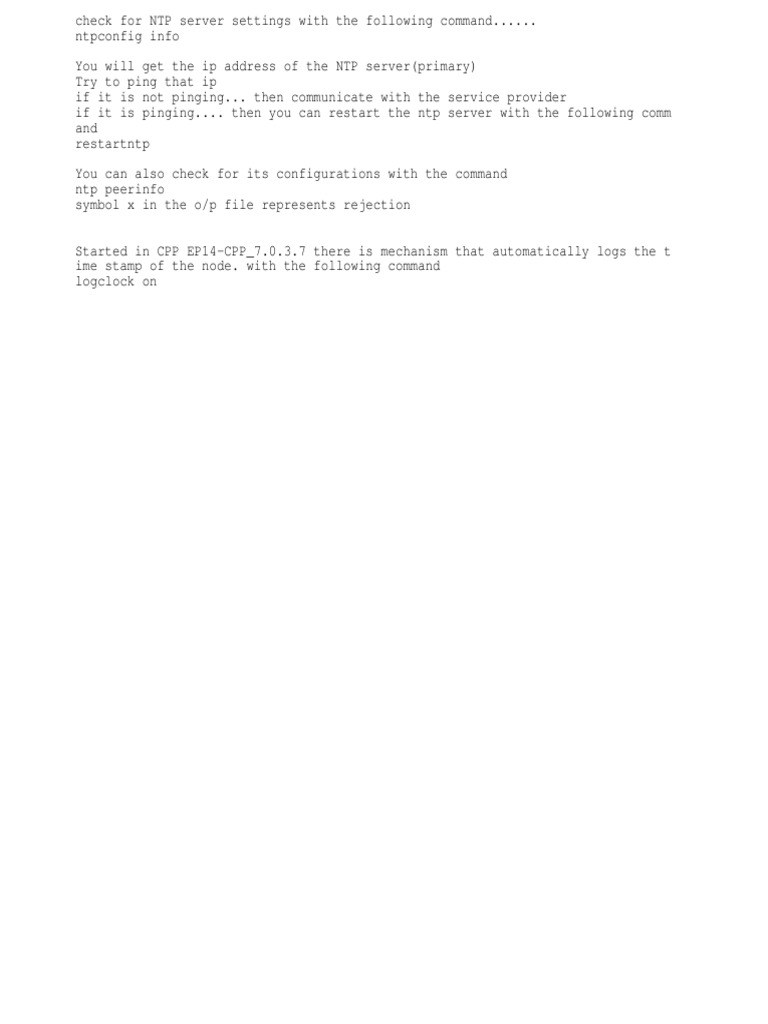 NTP Commands in RNC | PDF | Data Transmission | Computer Data