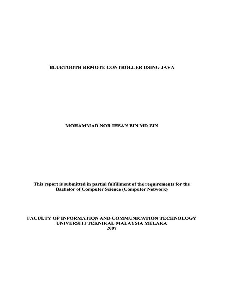 Bluetooth Remote Controller Using JAVA | PDF | Bluetooth | Personal Digital Assistant