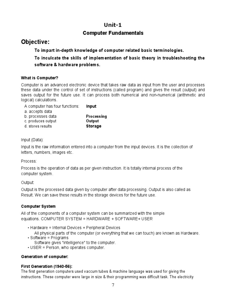 12 Computer Science Notes Ch1 Computer Fundamental Computer Data