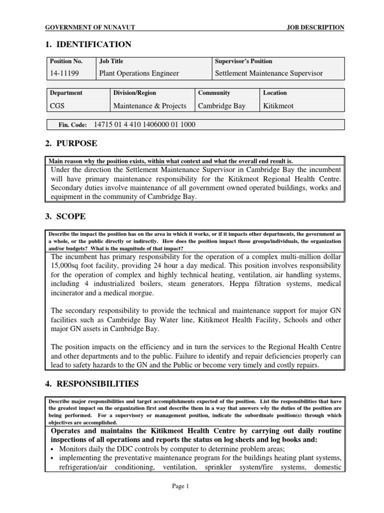Plant Operations Engineer Role Overview | PDF | Boiler | Hvac