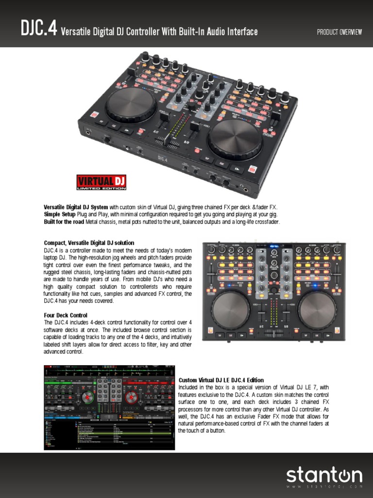Versatile Digital DJ Controller With Built-In Audio Interface | PDF ...