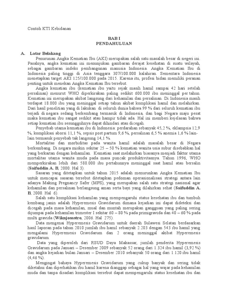 Contoh KTI Kebidanan | PDF