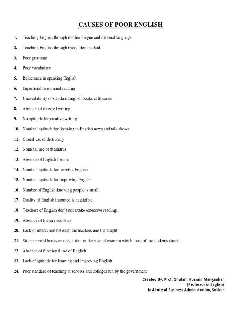 Improving Poor English Skills | PDF | English Language | Language Education