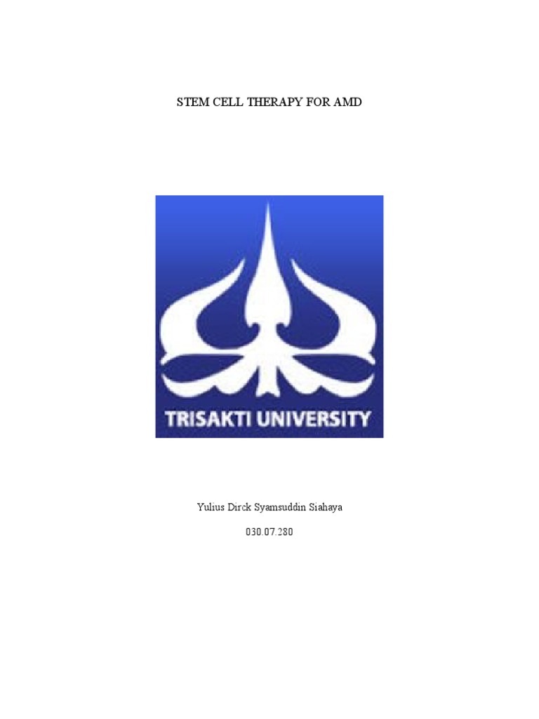 Stem Cell Therapy for Non-Neovascular AMD | PDF