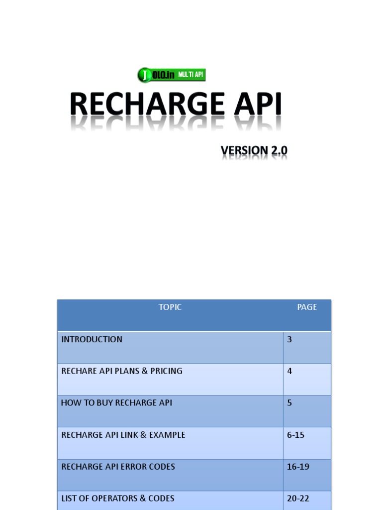 Jolo Recharge API Docs | PDF | Hypertext Transfer Protocol | Web Server