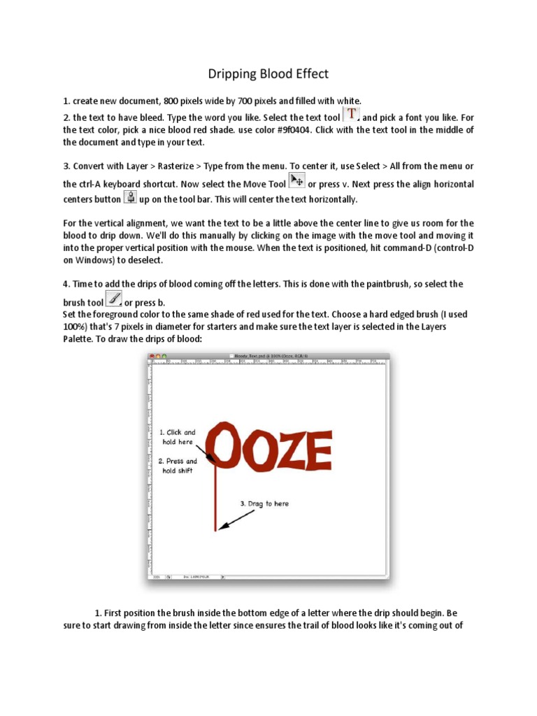 Dripping Blood Effect | PDF | Drop (Liquid) | Adobe Photoshop