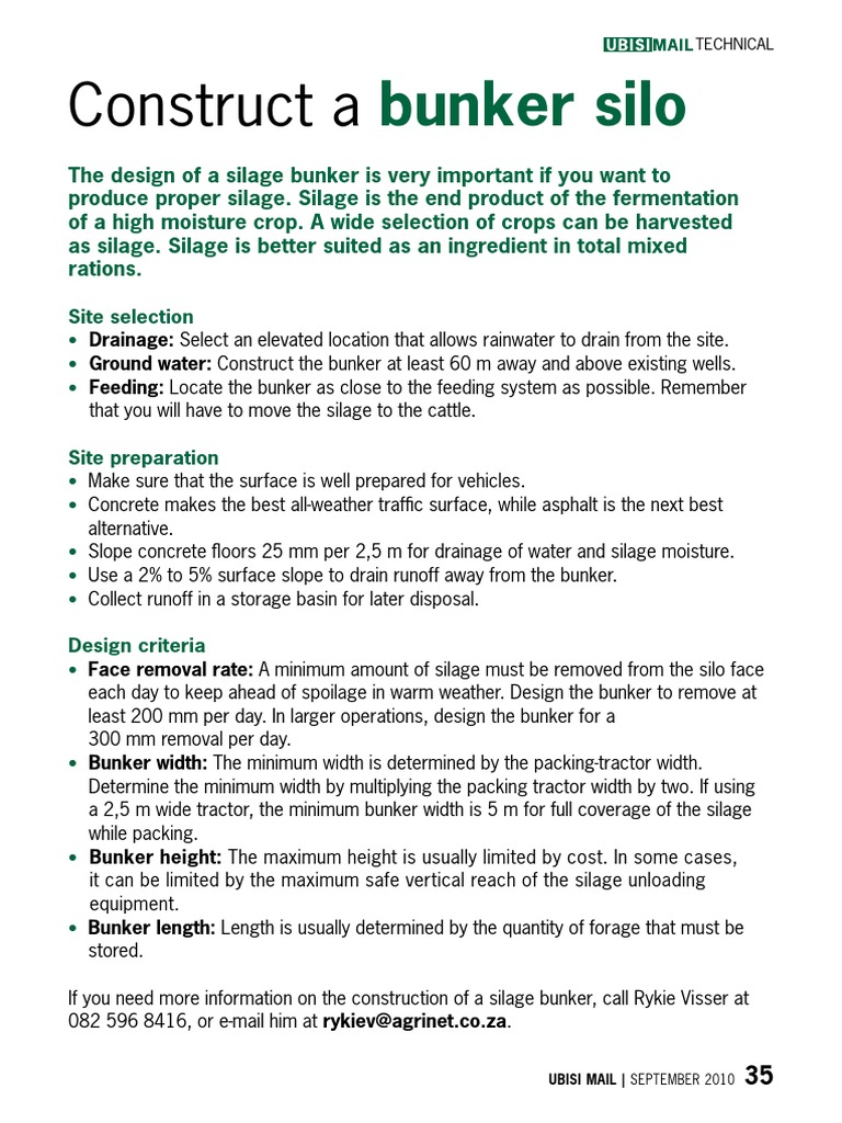 Bunker Silo | PDF | Agriculture | Water