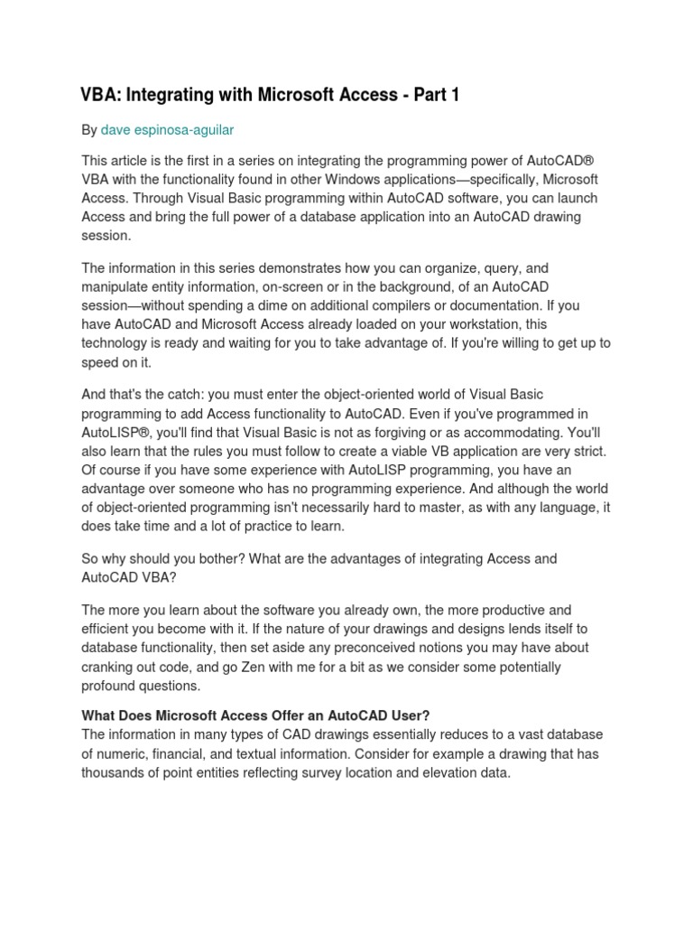 VBA | PDF | Visual Basic For Applications | Databases