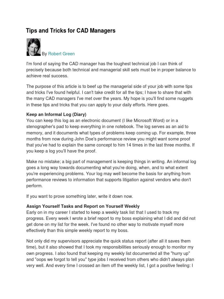 Tips and Tricks For CAD Managers | PDF | Auto Cad | Computing