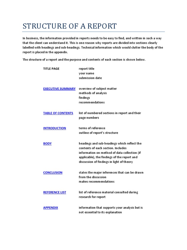 The Optimal Structure: A Guide to Crafting Well-Organized Reports ...