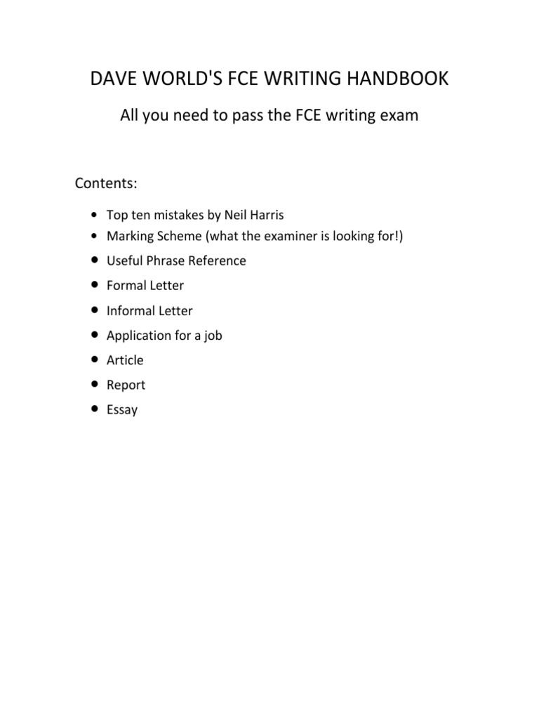 A Comprehensive Guide to Writing for the FCE Exam with Sample Text ...