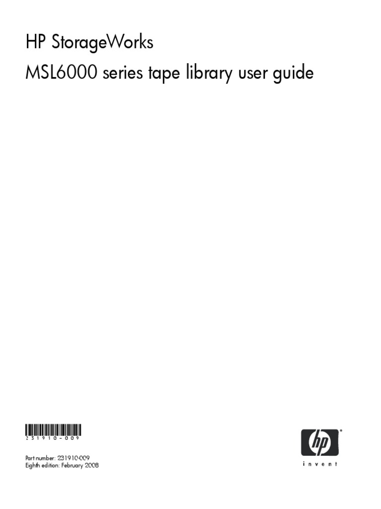 HP StorageWorks MSL6000 Tape Library c01381698 | PDF | Computer Data ...