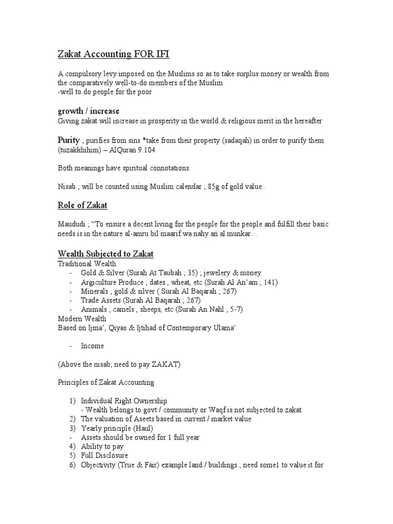 Zakat Accounting For IFI | PDF | Economies | Business Economics