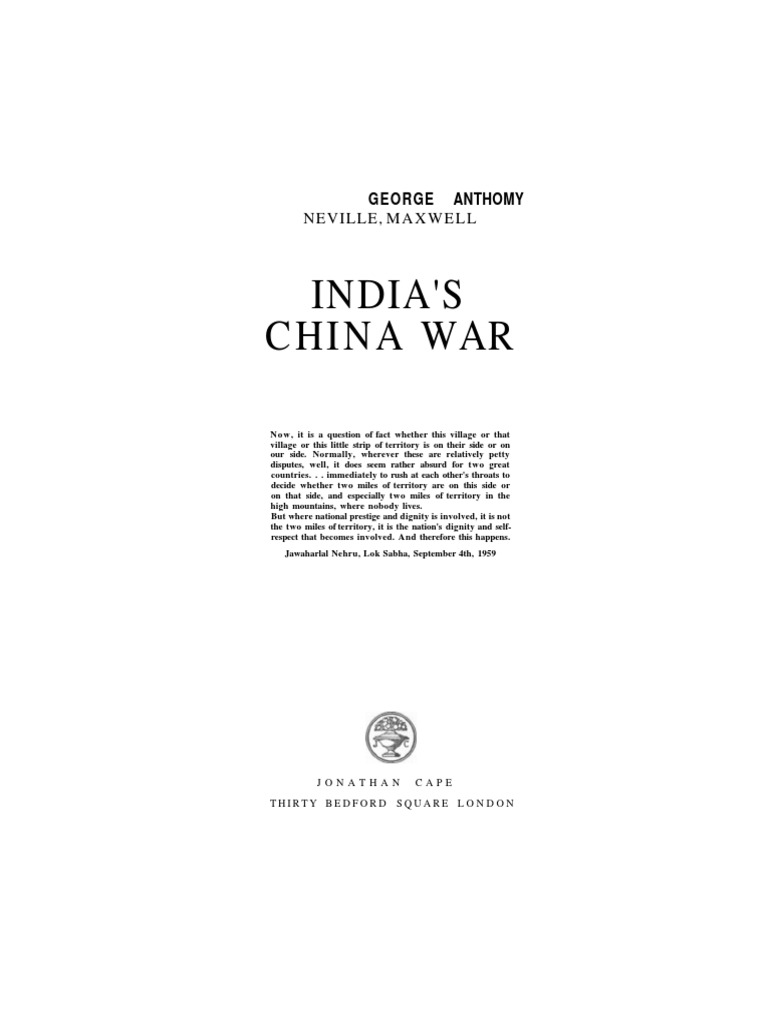 India'S Chinawar: Neville, Maxwell | PDF | Government | Unrest