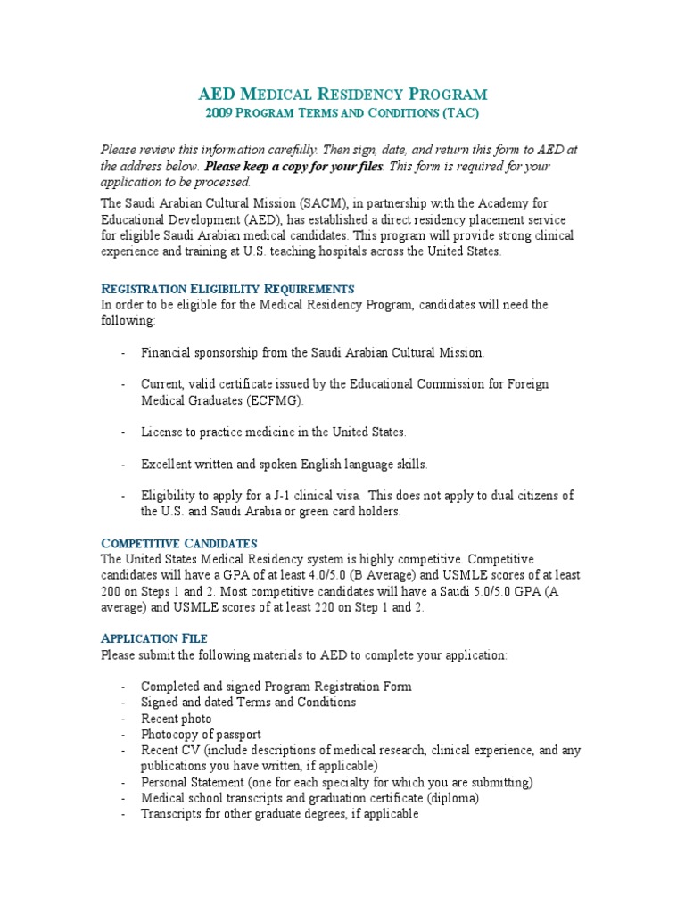 Program Terms and Conditions | PDF | Residency (Medicine) | Medicine