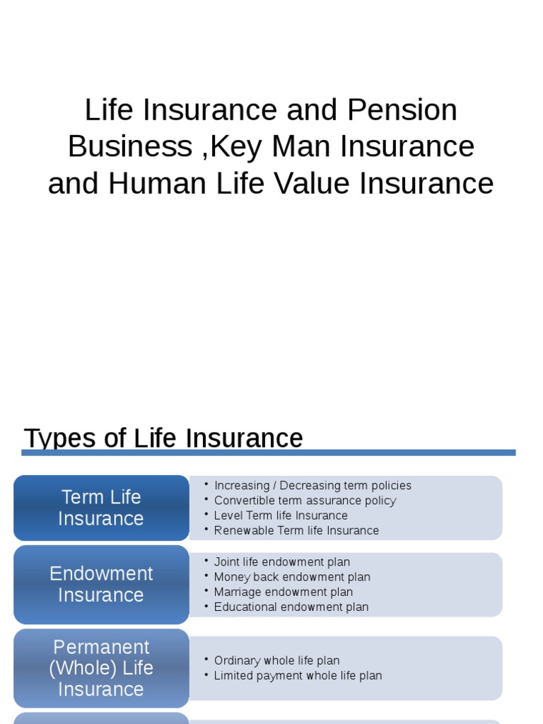 Life Insurance and Pension Business, Key Man Insurance and Human Life ...