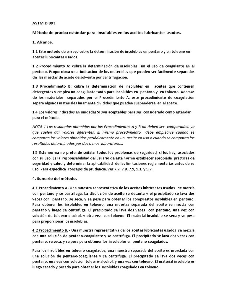 Astm D 893 | PDF | Mezcla | Petróleo