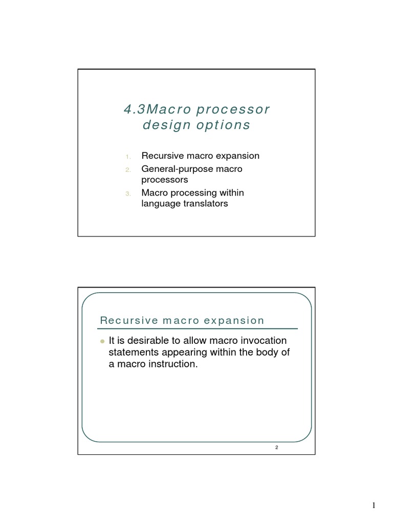 4.3macro Processor Design Options | PDF | Computing | Computer Programming
