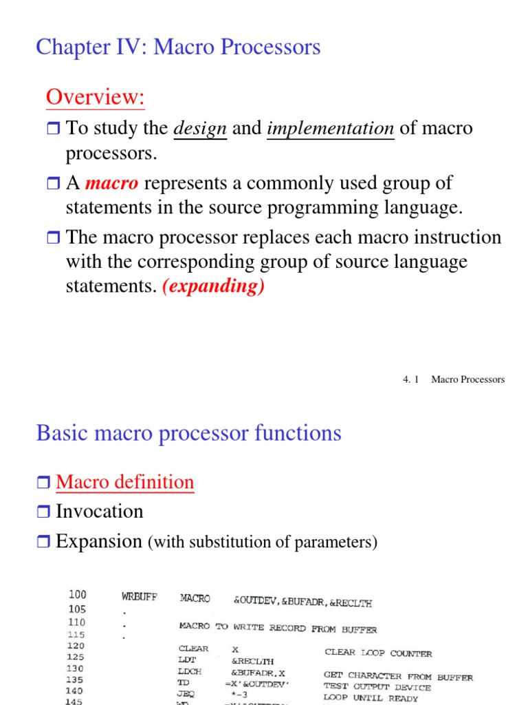 Ch4 Macro Processors | PDF | Macro (Computer Science) | Central Processing Unit